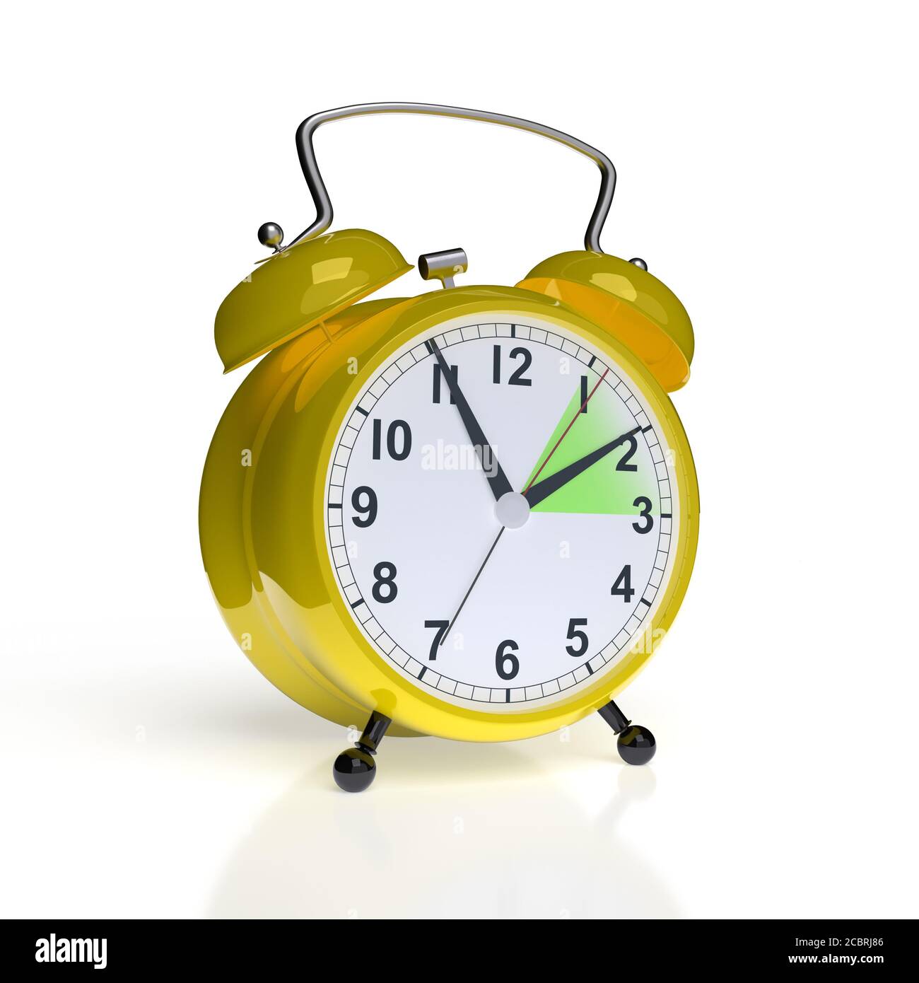 Daylight saving time concept. Alarm clock isolated on white background ...