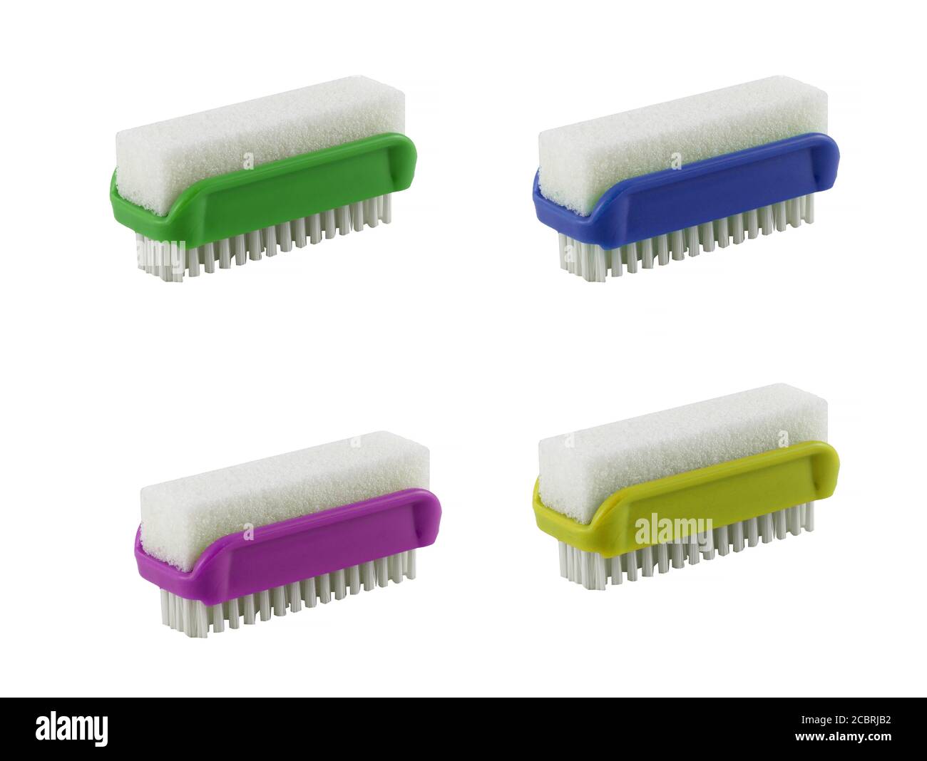 Set of Small brushes with a sponge isolated background. The brushes are ...