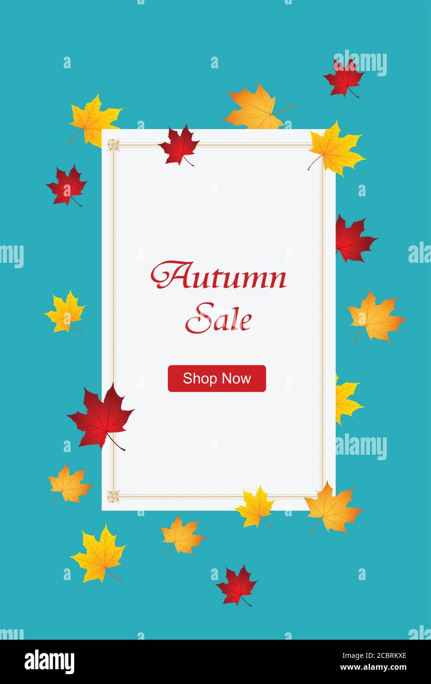 Autumn background layout decorated with leaves. Vector Illustration ...