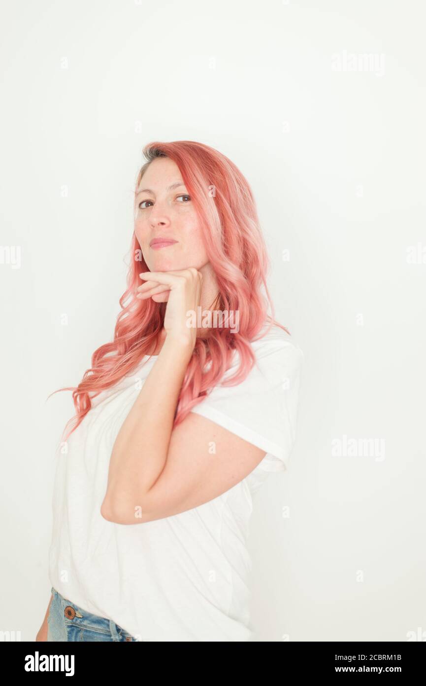 Pink haired hi-res stock photography and images - Alamy