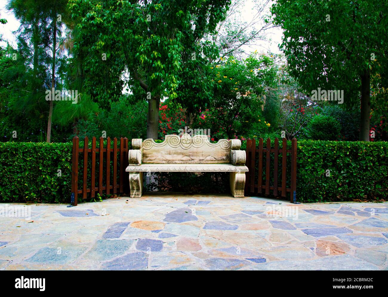 Rustic stone bench hi-res stock photography and images - Alamy