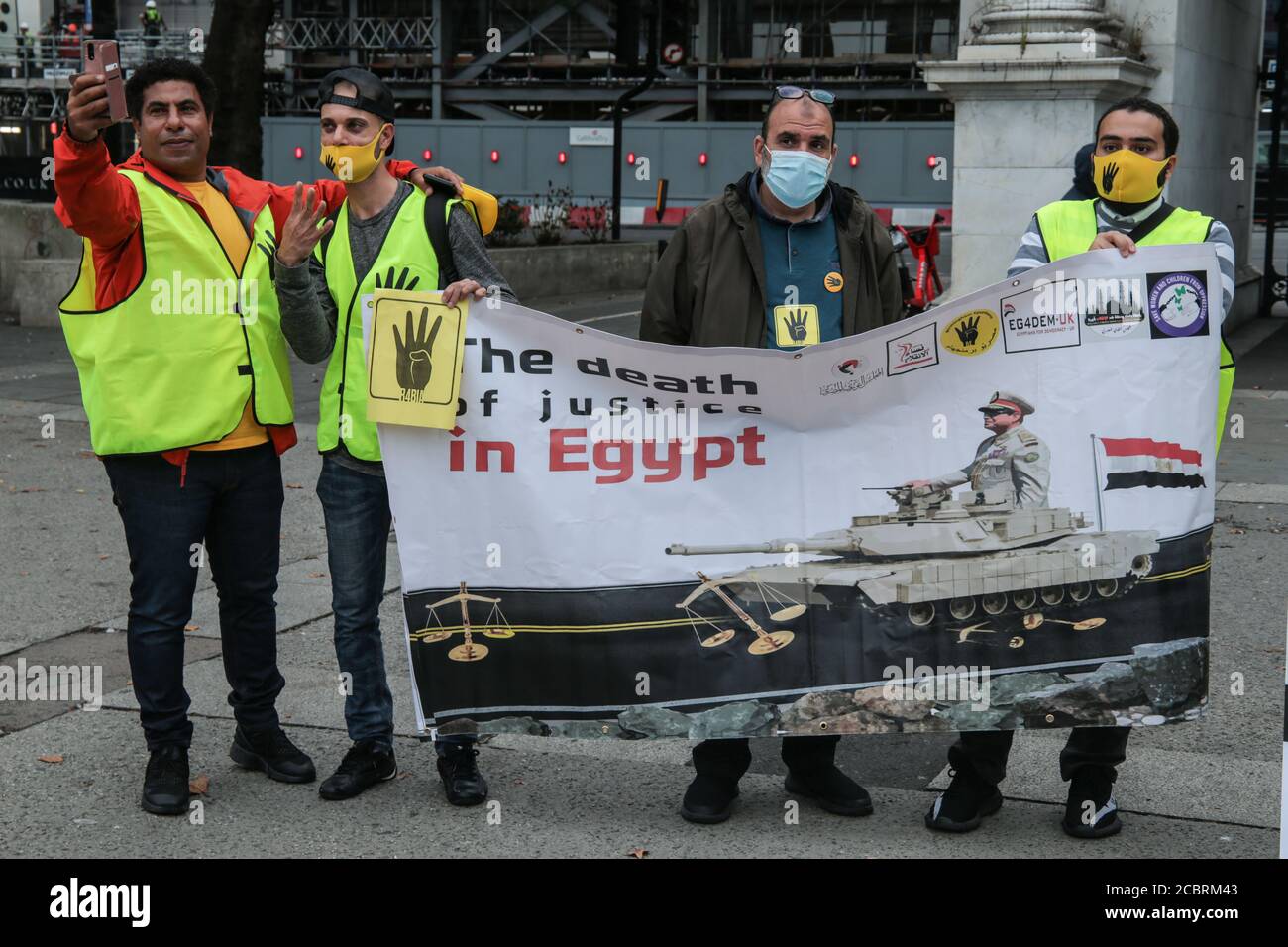 london UK 15 August 2020 Egyptians in London staged a remembrance act ...