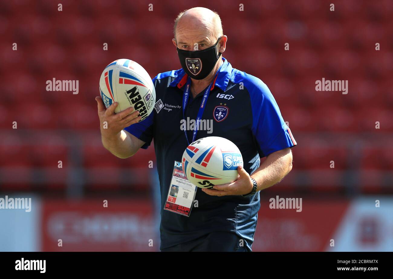 Wakefield Trinity Head Groundsman and Kitman Steve Dutton with a face ...