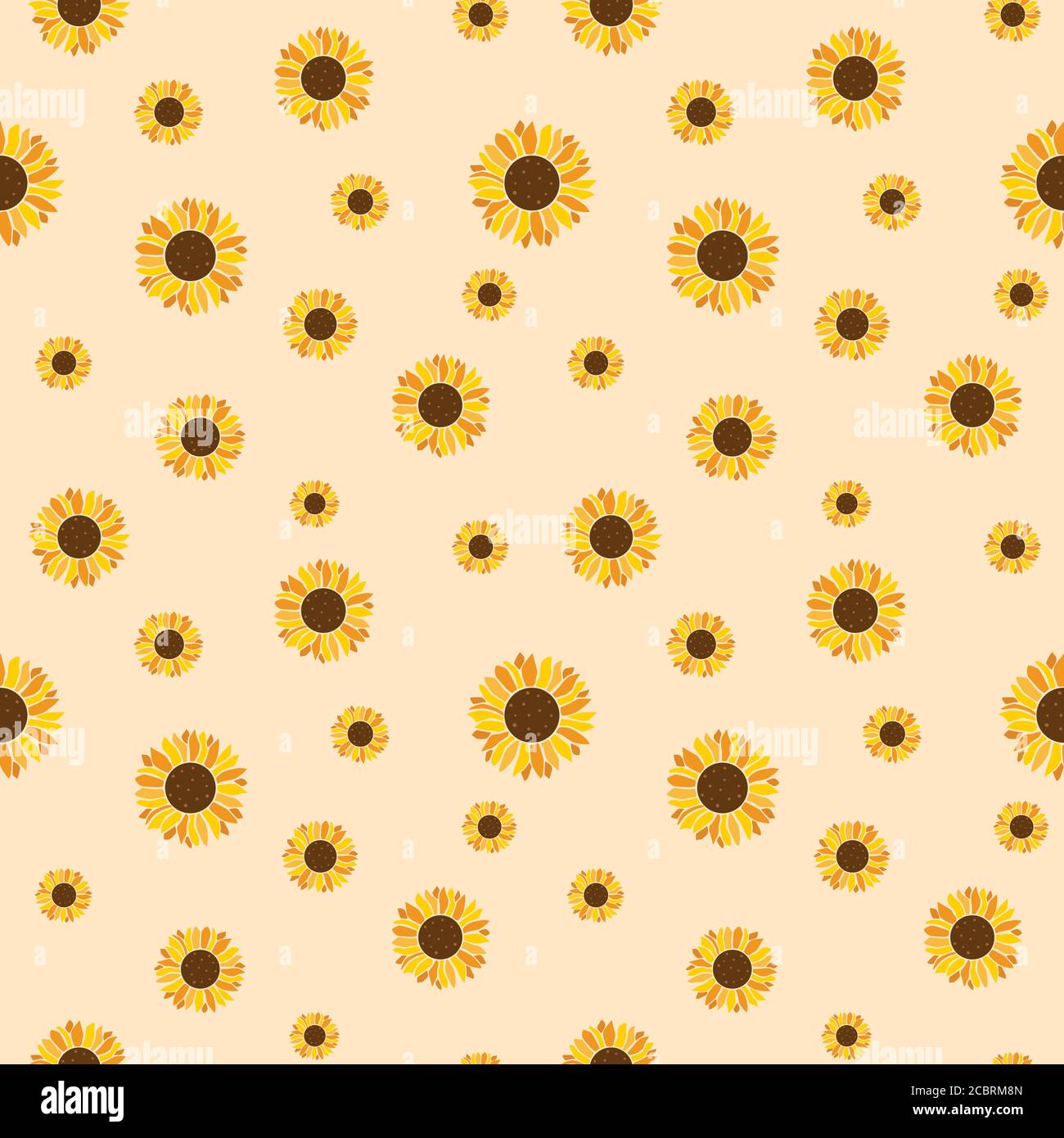 Vector seamless pattern of sunflower on a yellow background. T-shirt ...