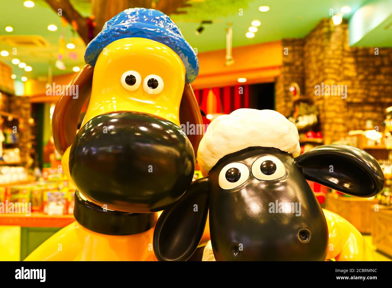 Bitzer and Shaun the Sheep figure at Expocity,Osaka.JAPAN Stock Photo ...