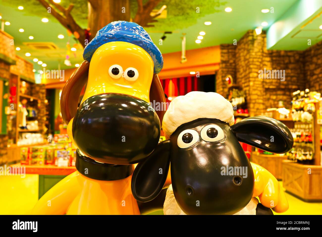 Bitzer and Shaun the Sheep figure at Expocity,Osaka.JAPAN Stock Photo ...