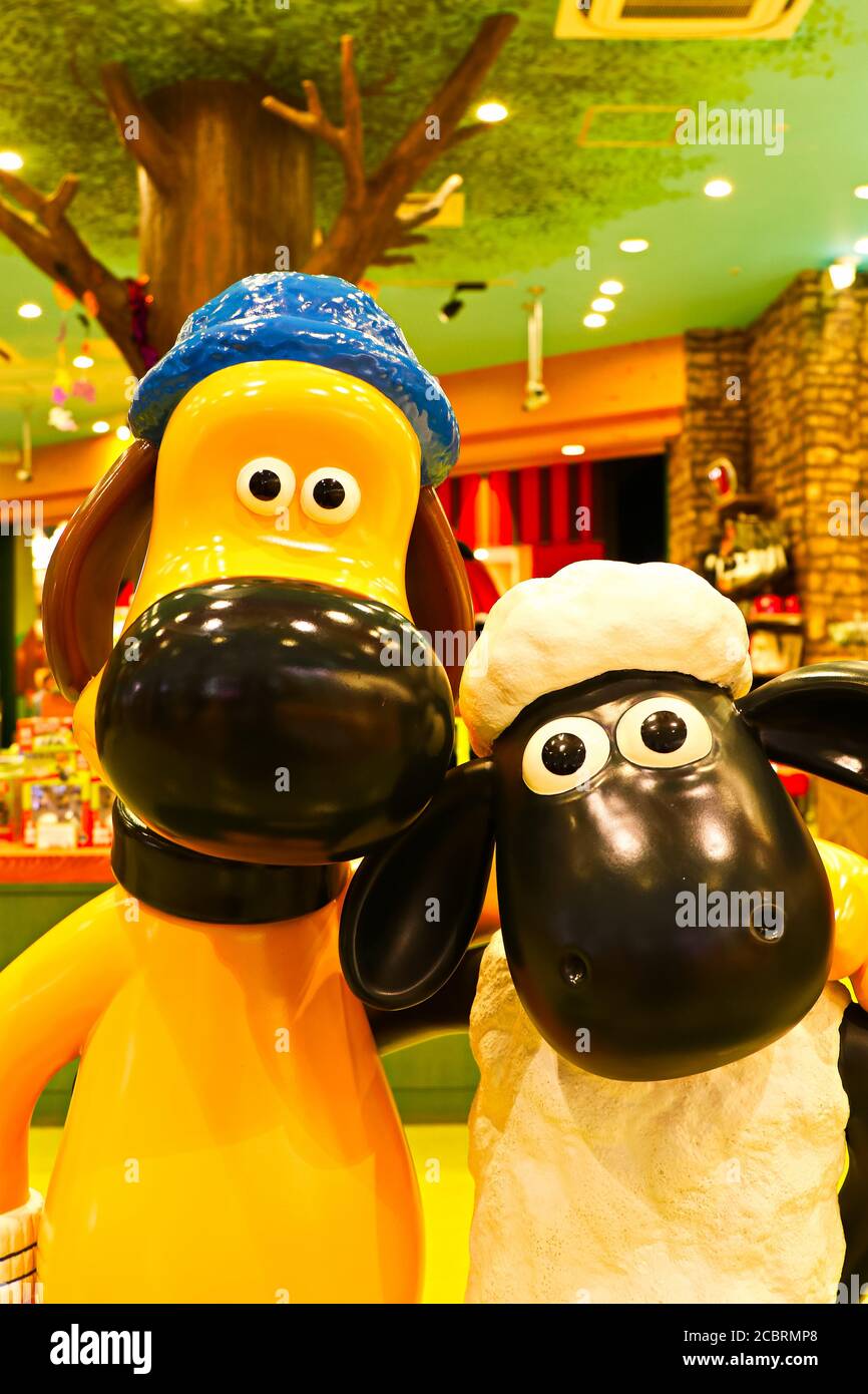 Bitzer and Shaun the Sheep figure at Expocity,Osaka.JAPAN Stock Photo ...