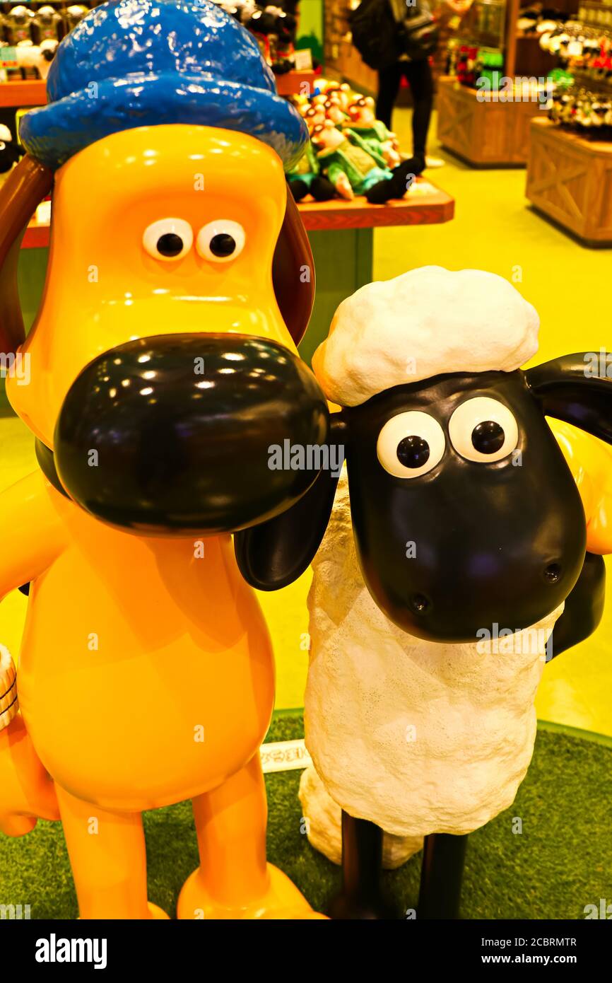 Bitzer and Shaun the Sheep figure at Expocity,Osaka.JAPAN Stock Photo ...