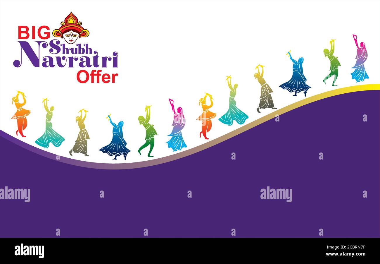 vector illustration of creative Navratri Graba mahotsav poster design ...