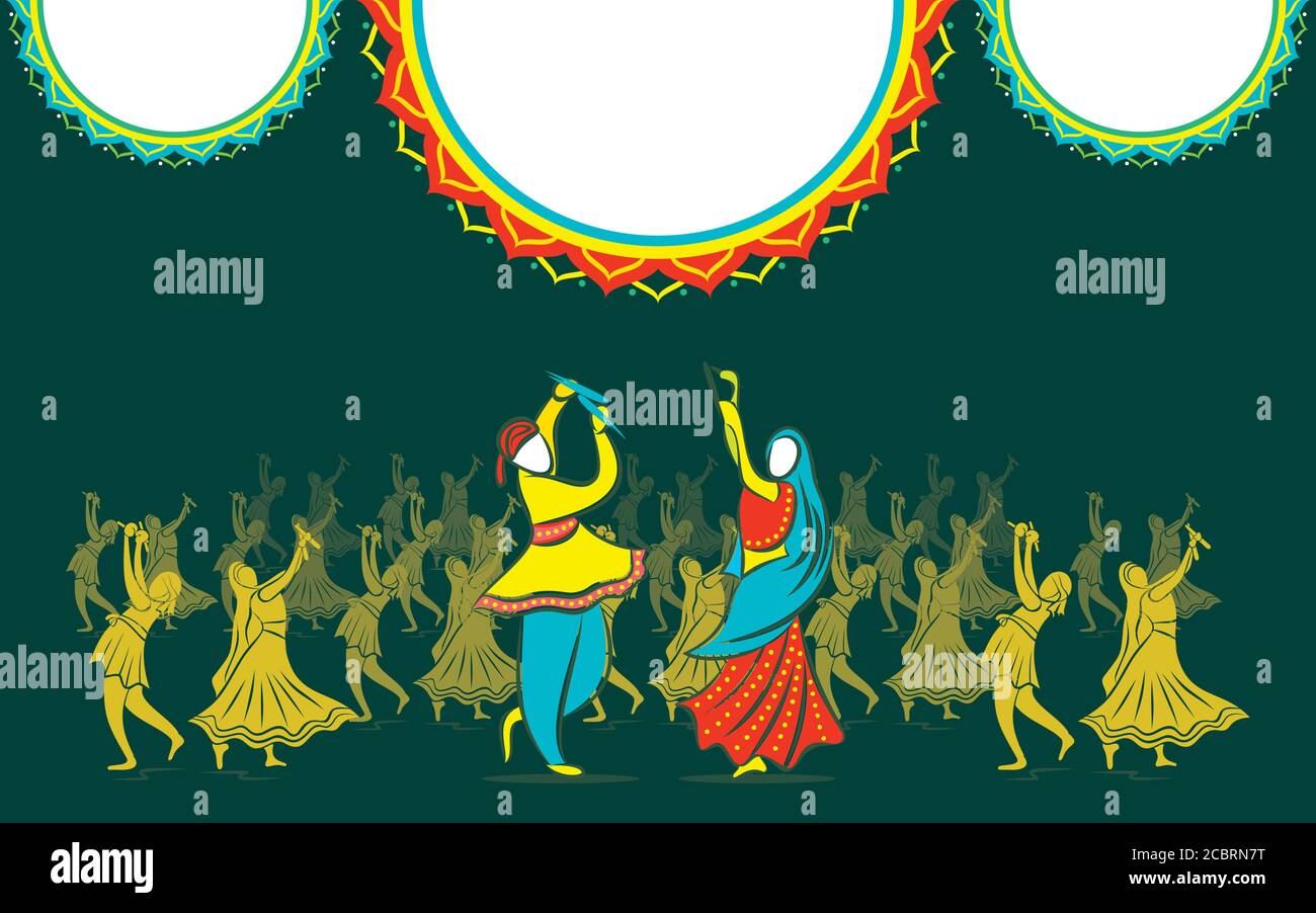 vector illustration of creative Navratri Graba mahotsav poster design ...