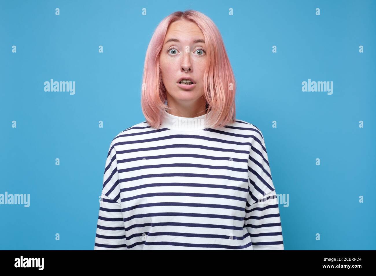 Caucasian teenager girl with surprise facial expression Stock Photo - Alamy