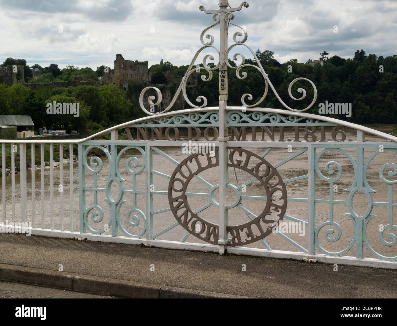 Old Wye Road Bridge sign Chepstow Monmouthshire South Wales UK cast ...