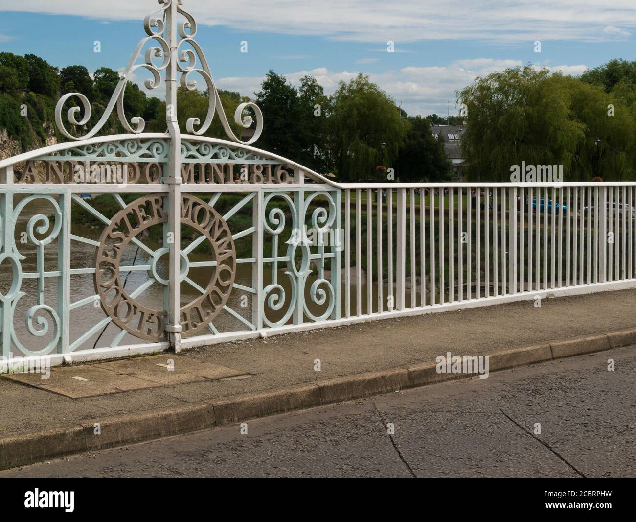 Old Wye Road Bridge sign Chepstow Monmouthshire South Wales UK cast ...