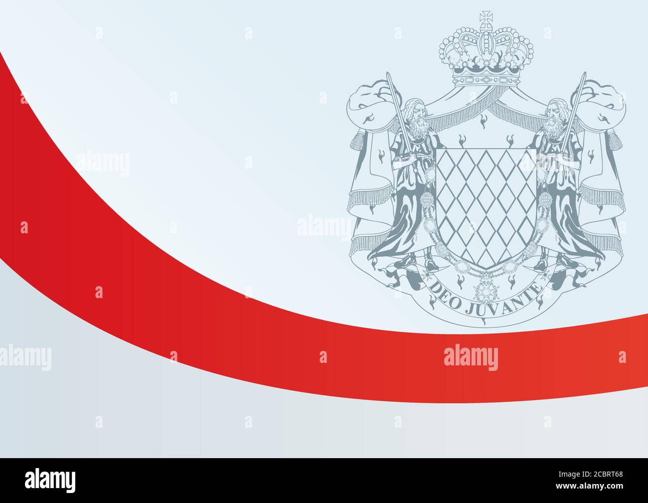 Flag of Monaco, the template for the award, an official document with ...