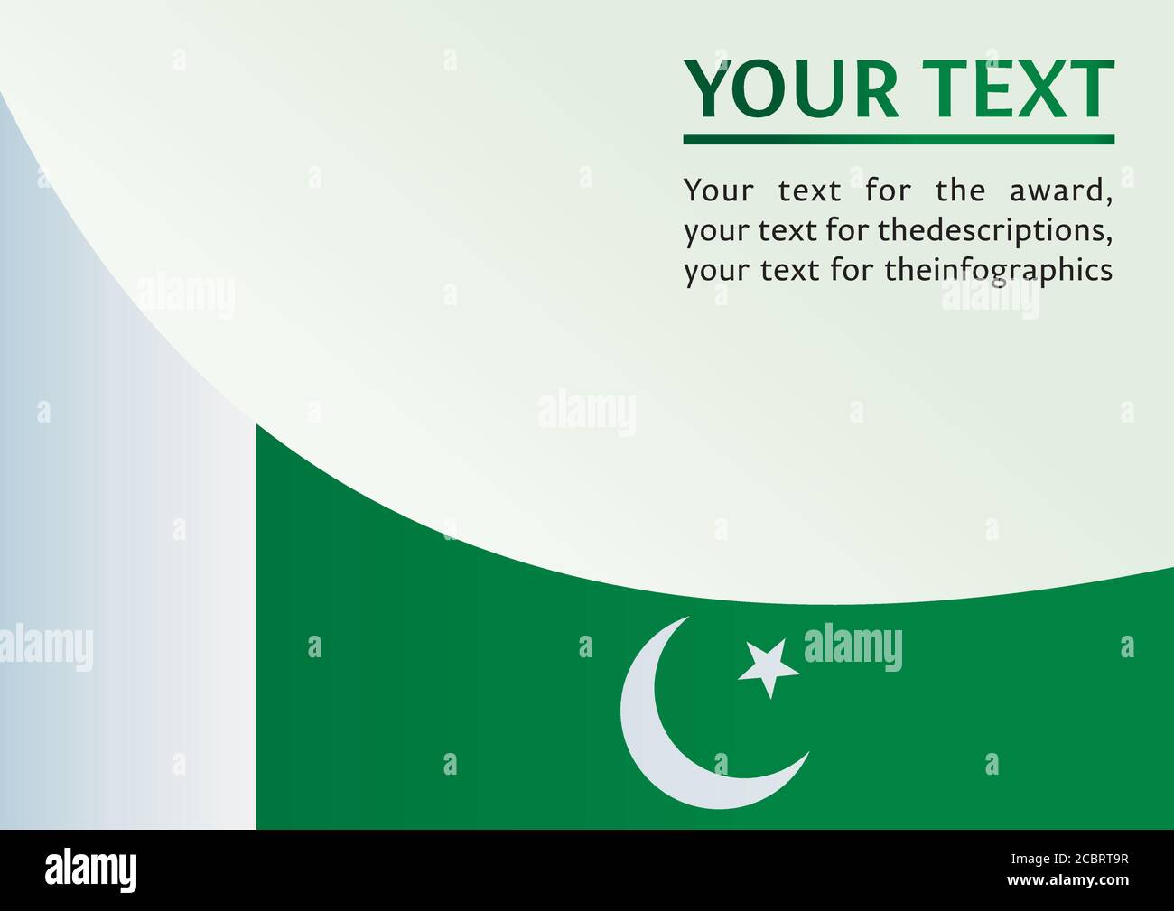 Flag of Pakistan, the template for the award, an official document with ...