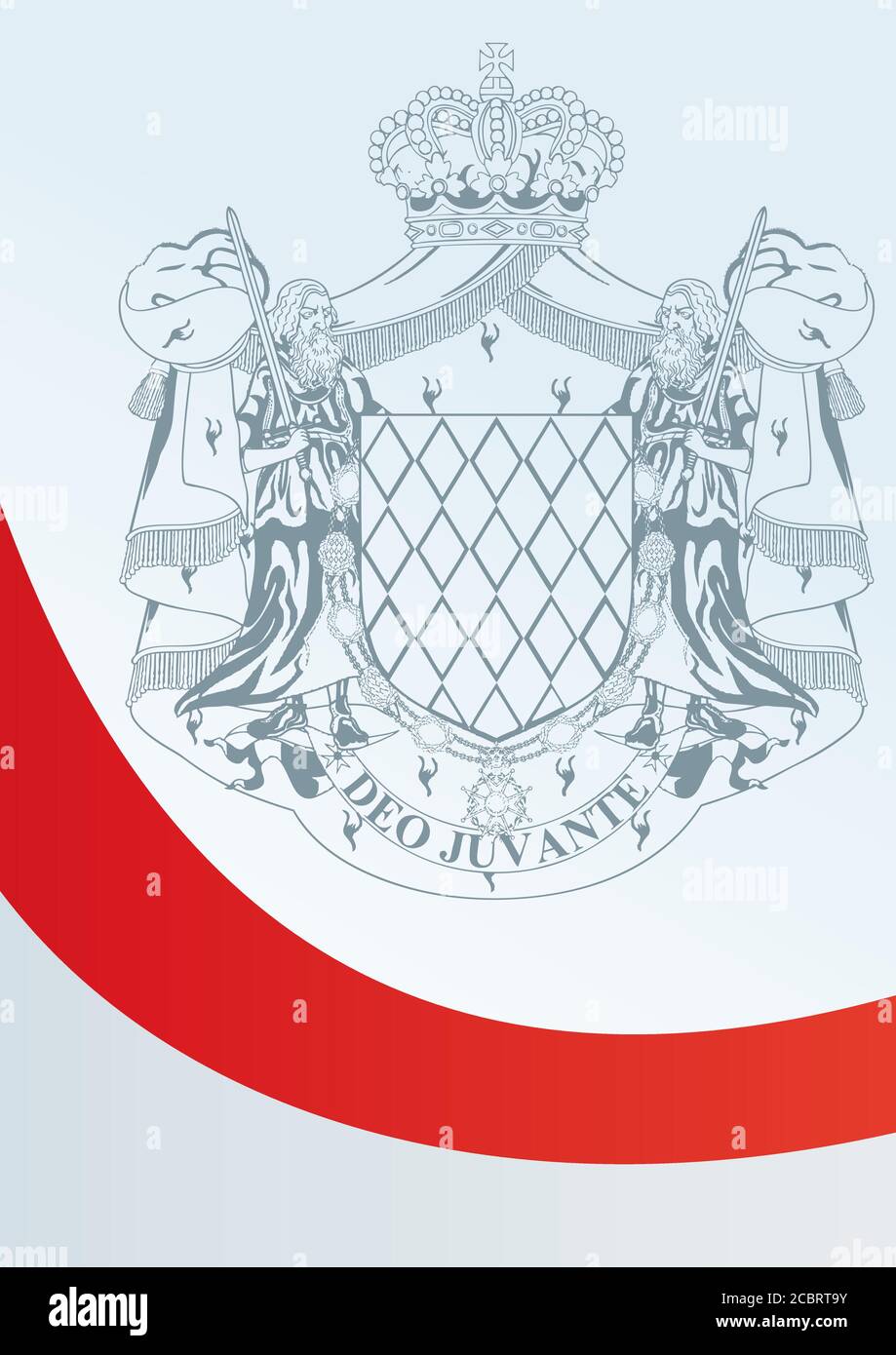 Flag of Monaco, the template for the award, an official document with ...