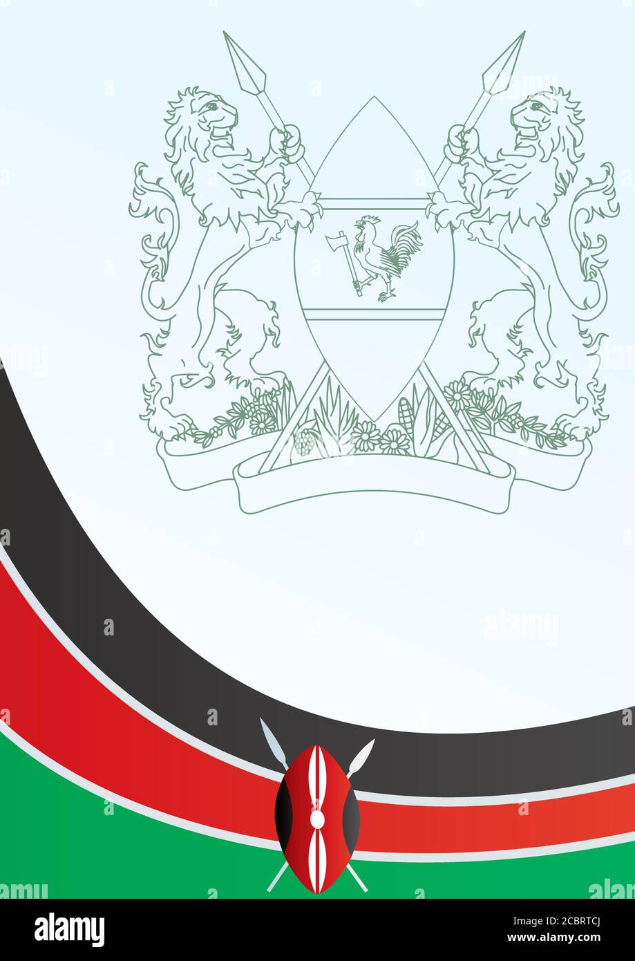Flag of Kenya, template for the award, an official document with a flag ...
