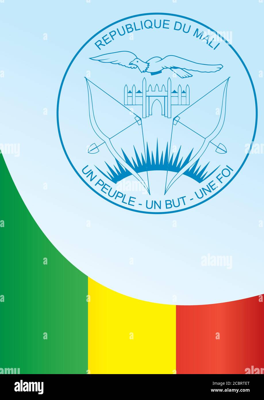 Flag of Mali, template for the award, an official document with a flag ...
