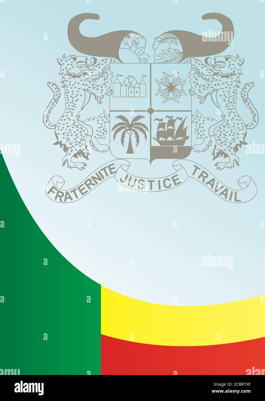 Flag of Benin, template for the award, an official document with a flag ...