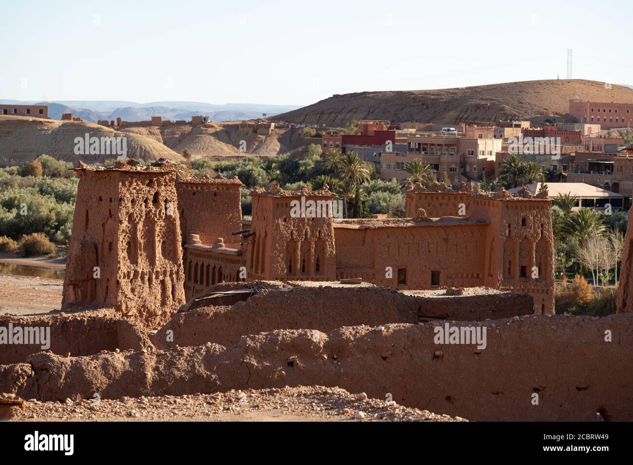 Ait Ben Haddou ksar Morocco, ancient fortress with new town in ...