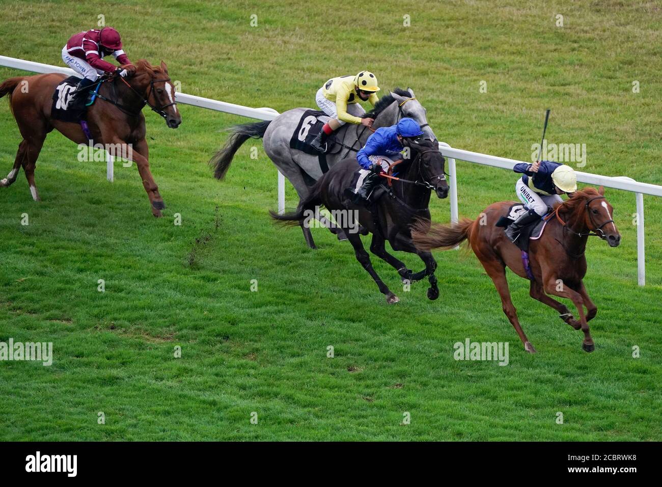 Jamie Spencer riding Coconut (right) wins The Unibet British Stallion ...