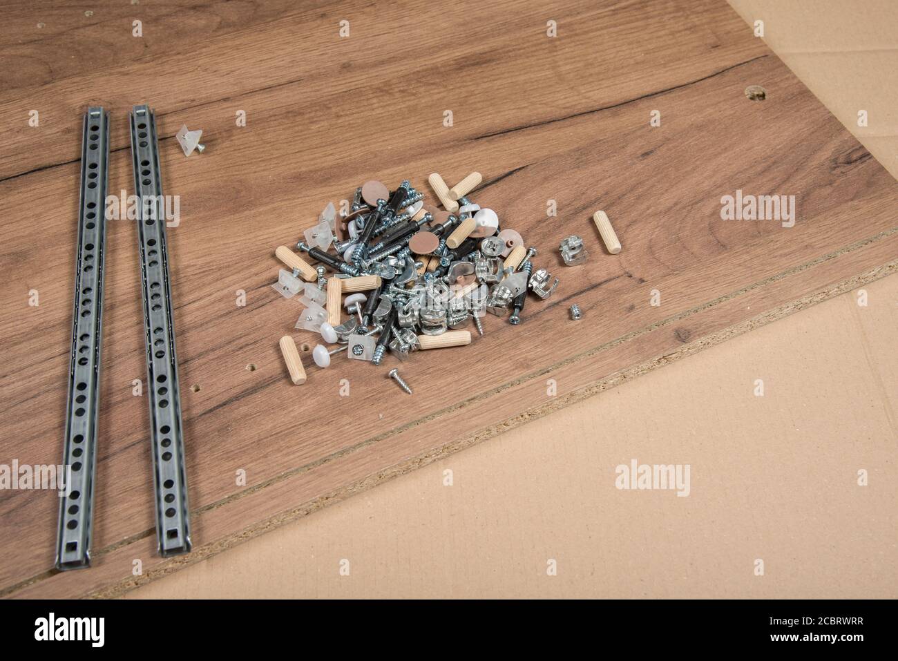 Putting together self assembly furniture.Diy concept Stock Photo - Alamy