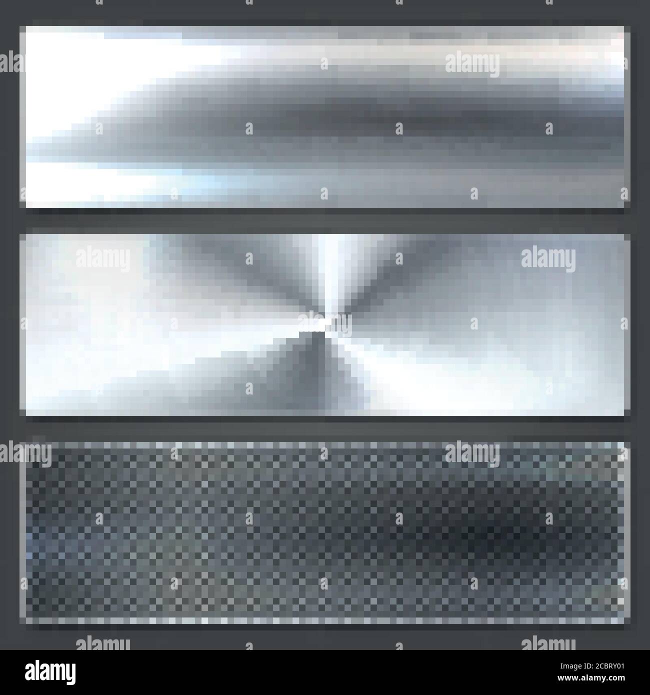 Realistic brushed metal textures set. Polished stainless steel ...