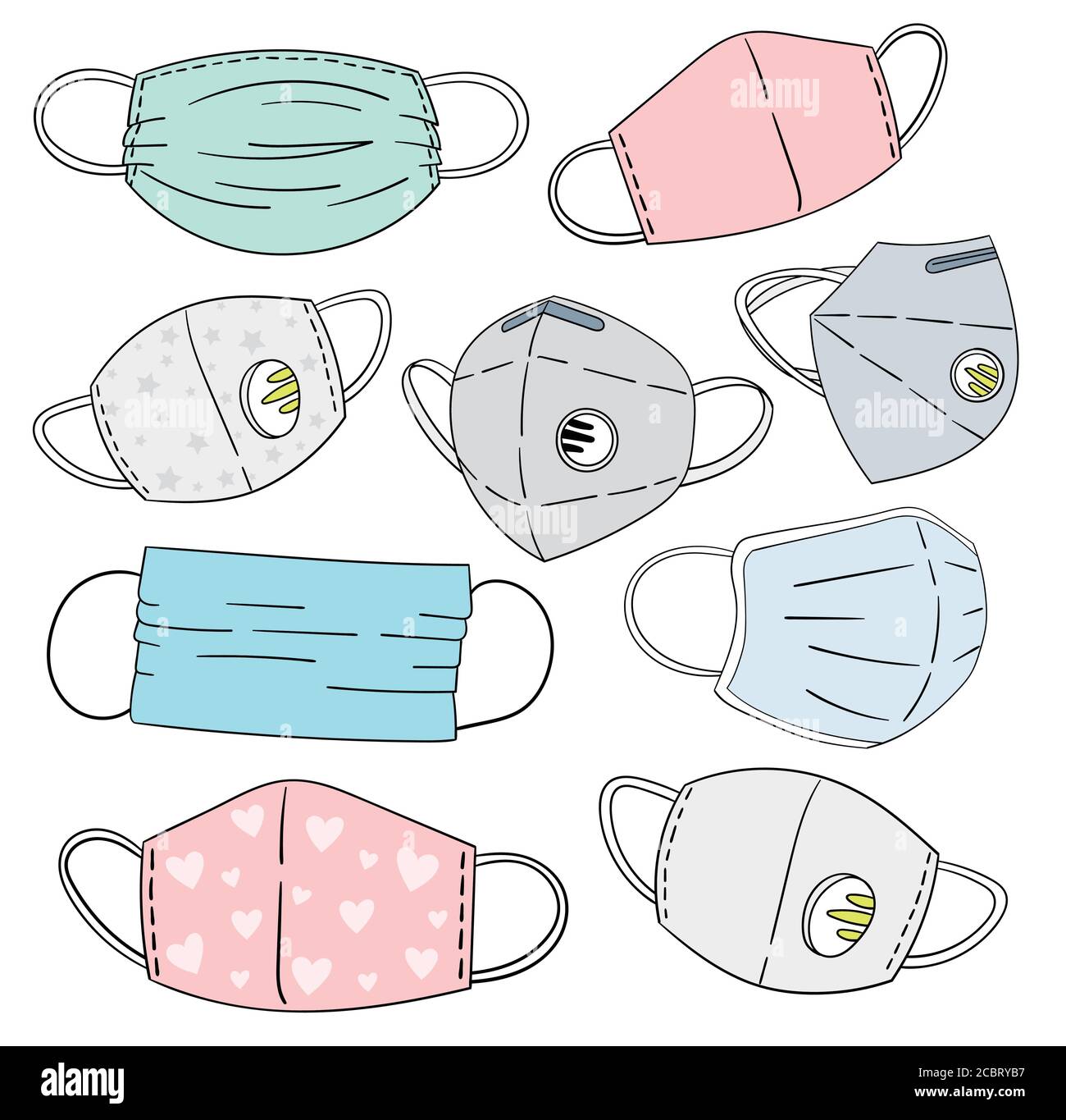 Wearing respirator mask Stock Vector Images - Alamy