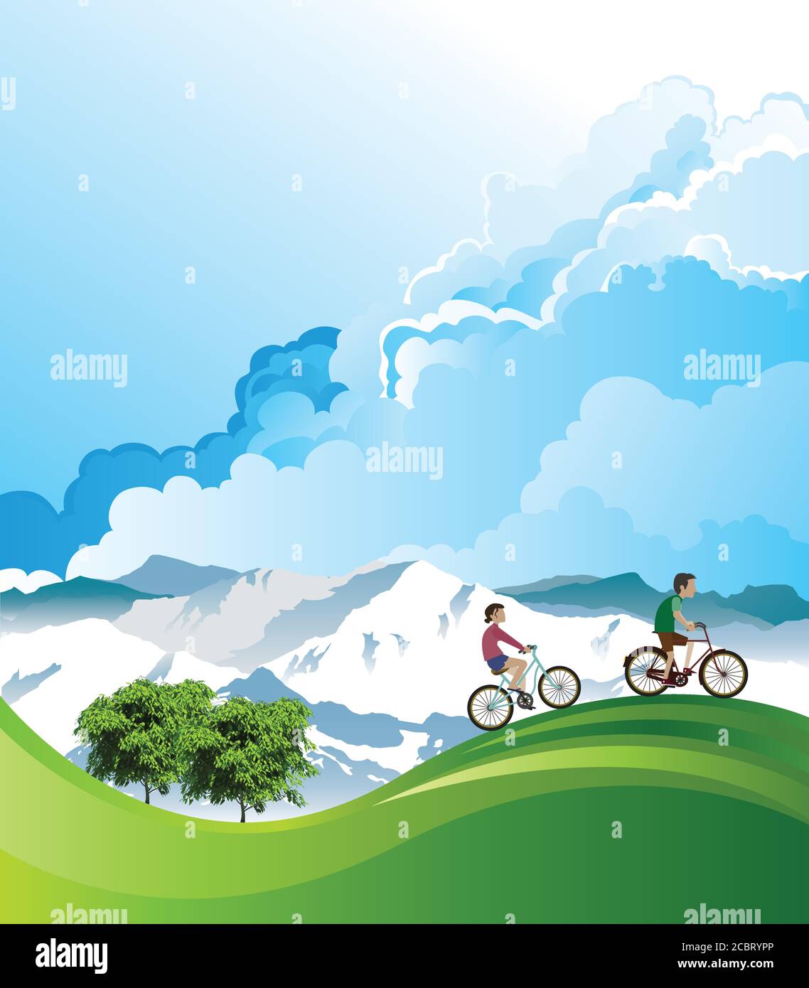 Cycling holidaymaker Stock Vector Images - Alamy
