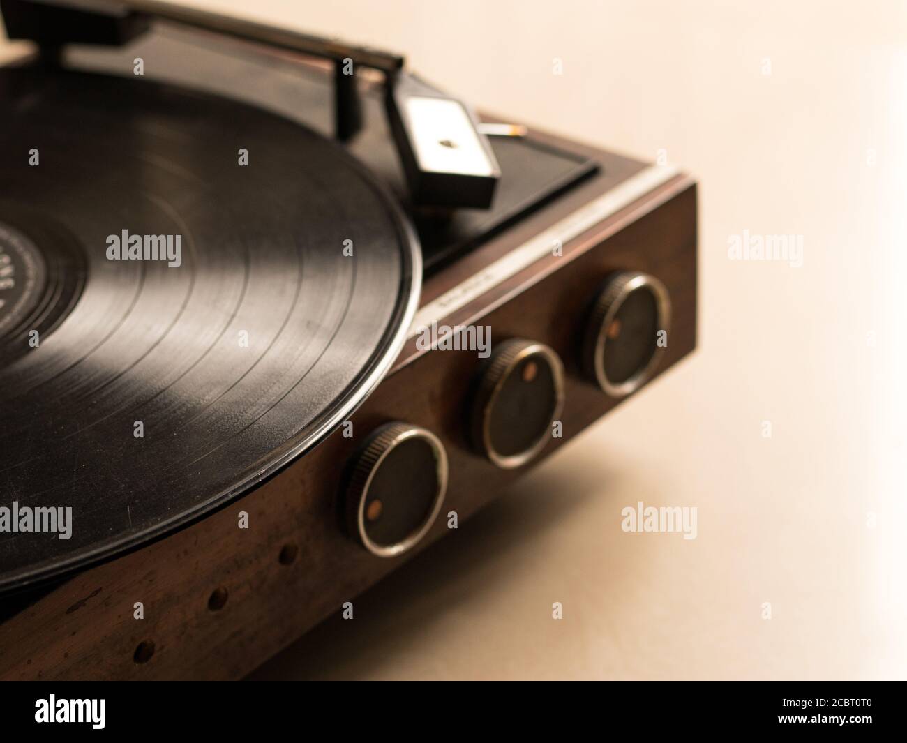 Vintage wooden record player stock image Stock Photo - Alamy