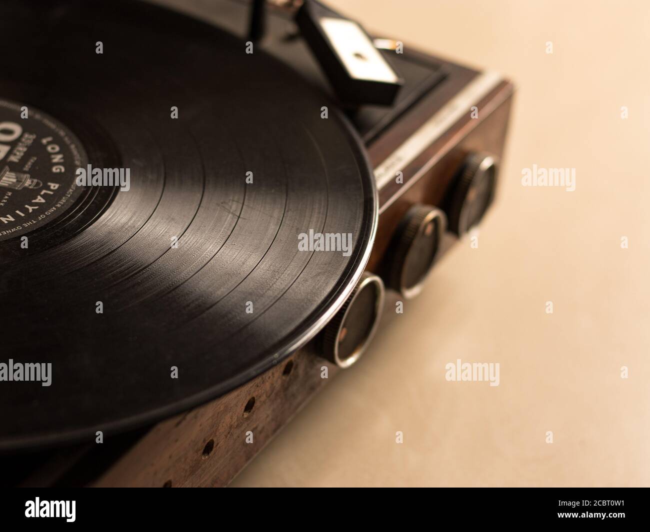 Vintage wooden record player stock image Stock Photo - Alamy