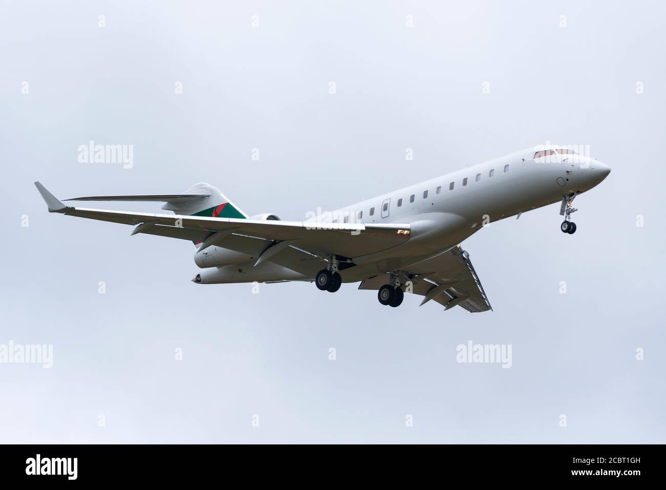 Global Jet Luxembourg jet plane landing at London Heathrow Airport, UK ...