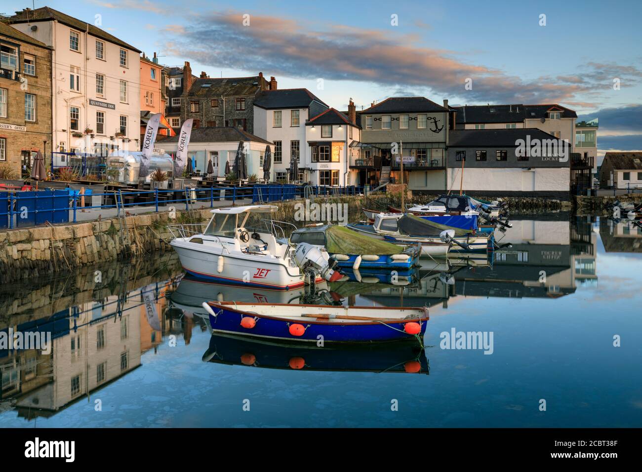 Boats at Custom House Quay at Falmouth in Cornwall captured on a ...