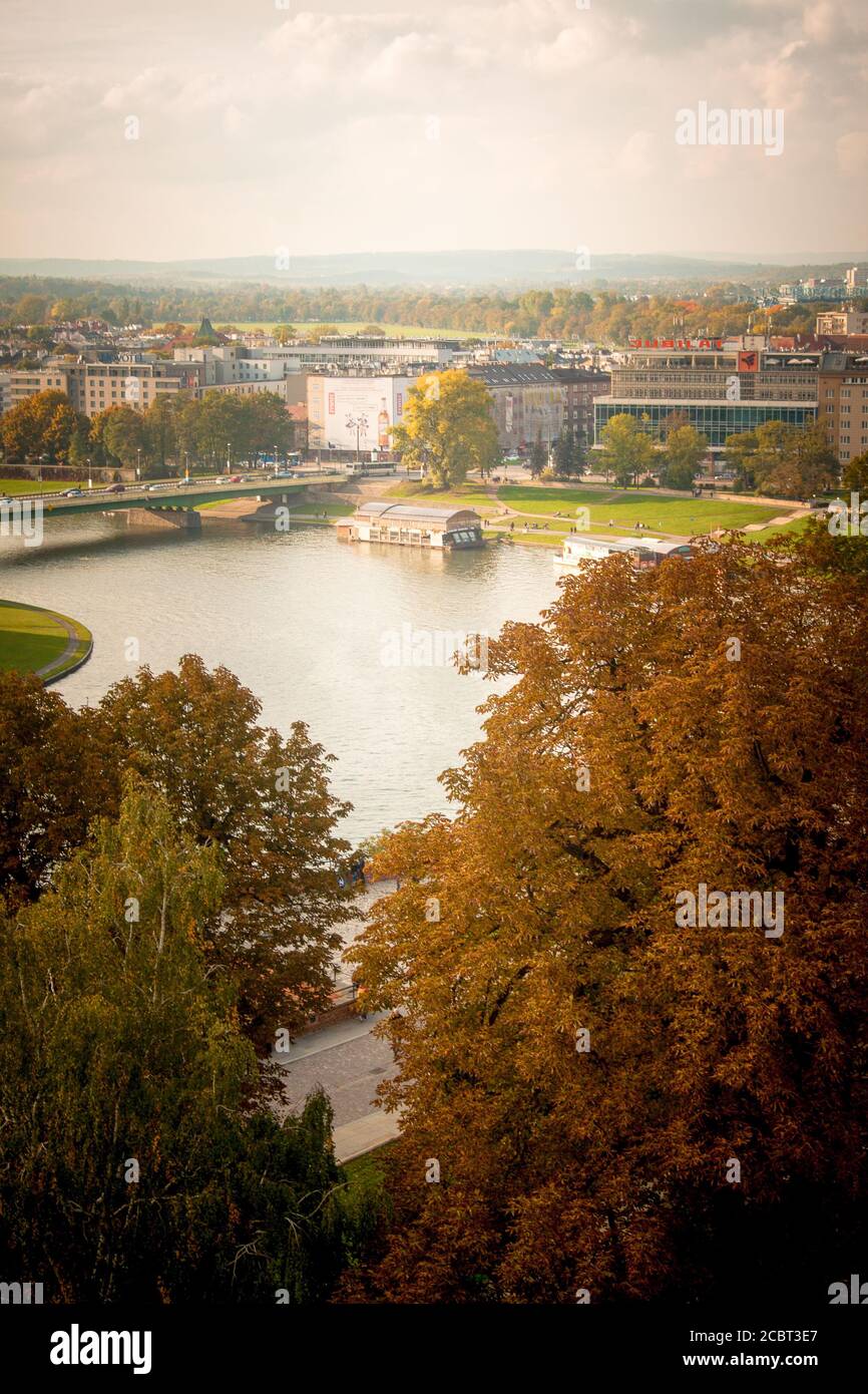 Krakow, Poland October 29 2015: Krakow landscape during autumn time ...