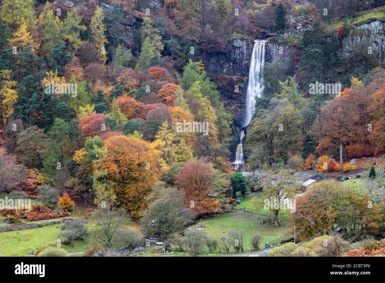 Pistyll Rhaeadr a 240 foot waterfall in Powys which is classified as ...