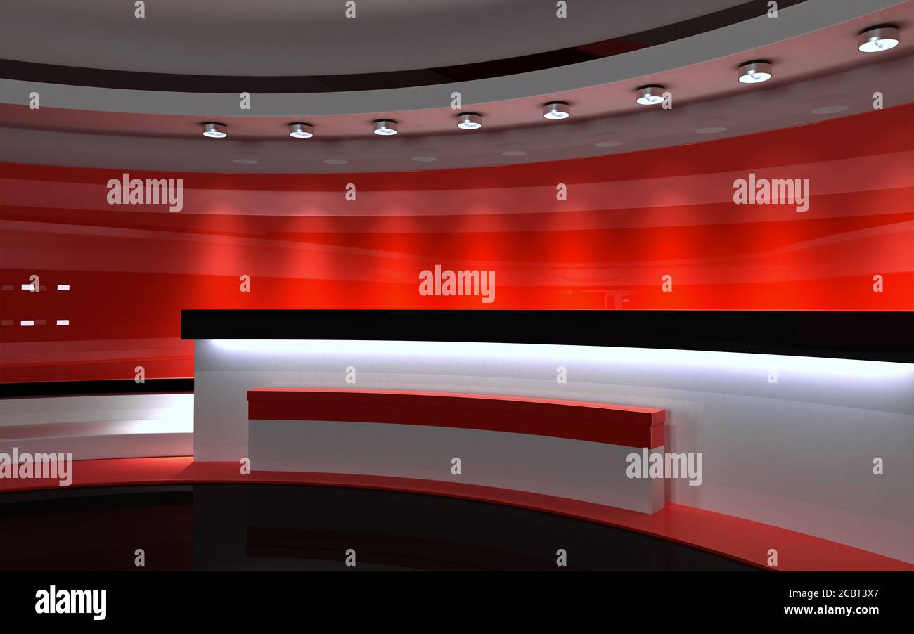 3d studio tv virtual set red hi-res stock photography and images - Alamy