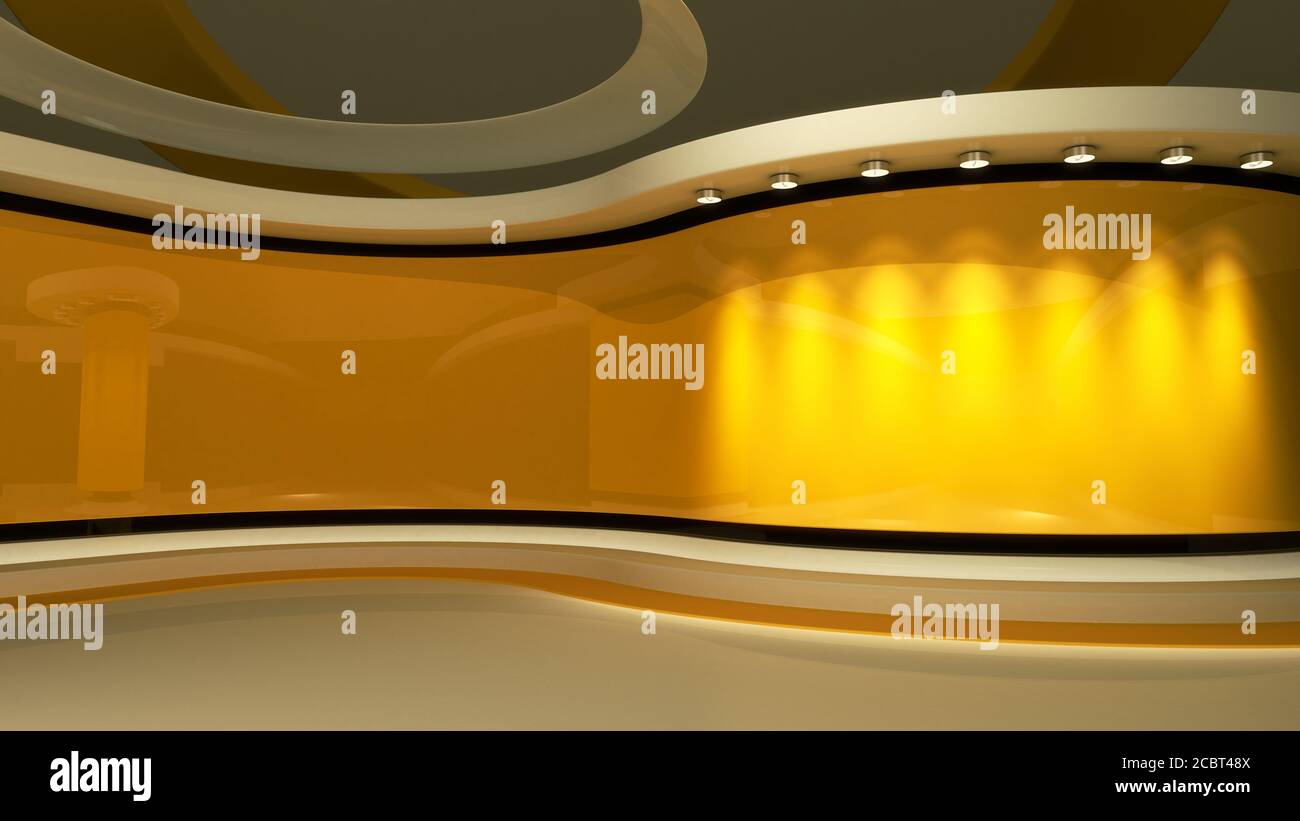 Yellow Studio. Yellow wall with light. Yellow background. Yellow back ...
