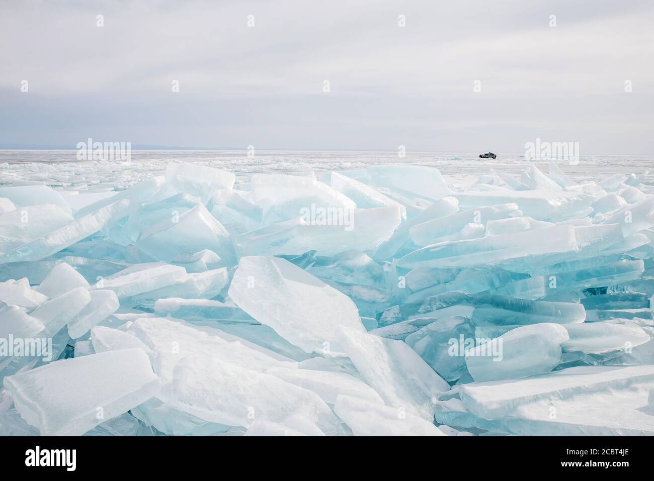 Ice blocks on frozen surface of Lake Baikal, Russia Stock Photo - Alamy