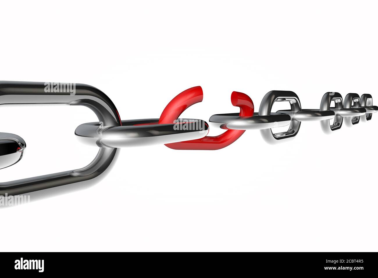 3d render concepts of a broken chain isolated on a white background ...