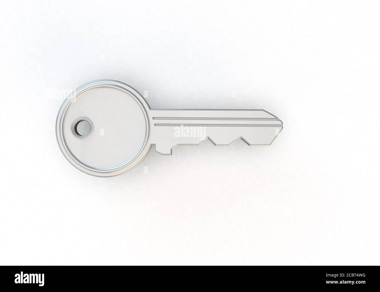 3d render of a silver key isolated on a white background Stock Photo ...