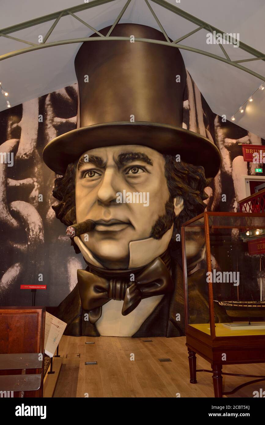 Portrait of Isambard Kingdom Brunel in SS Great Britain museum, Bristol ...