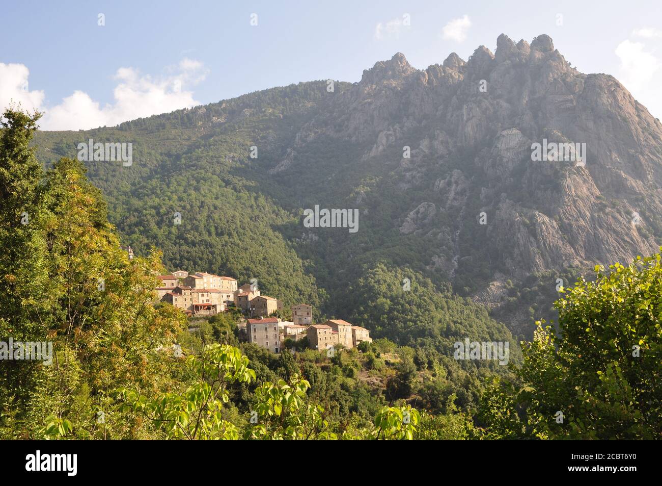 Orto small mountain village under Mount San Eliseo southern Corsica ...