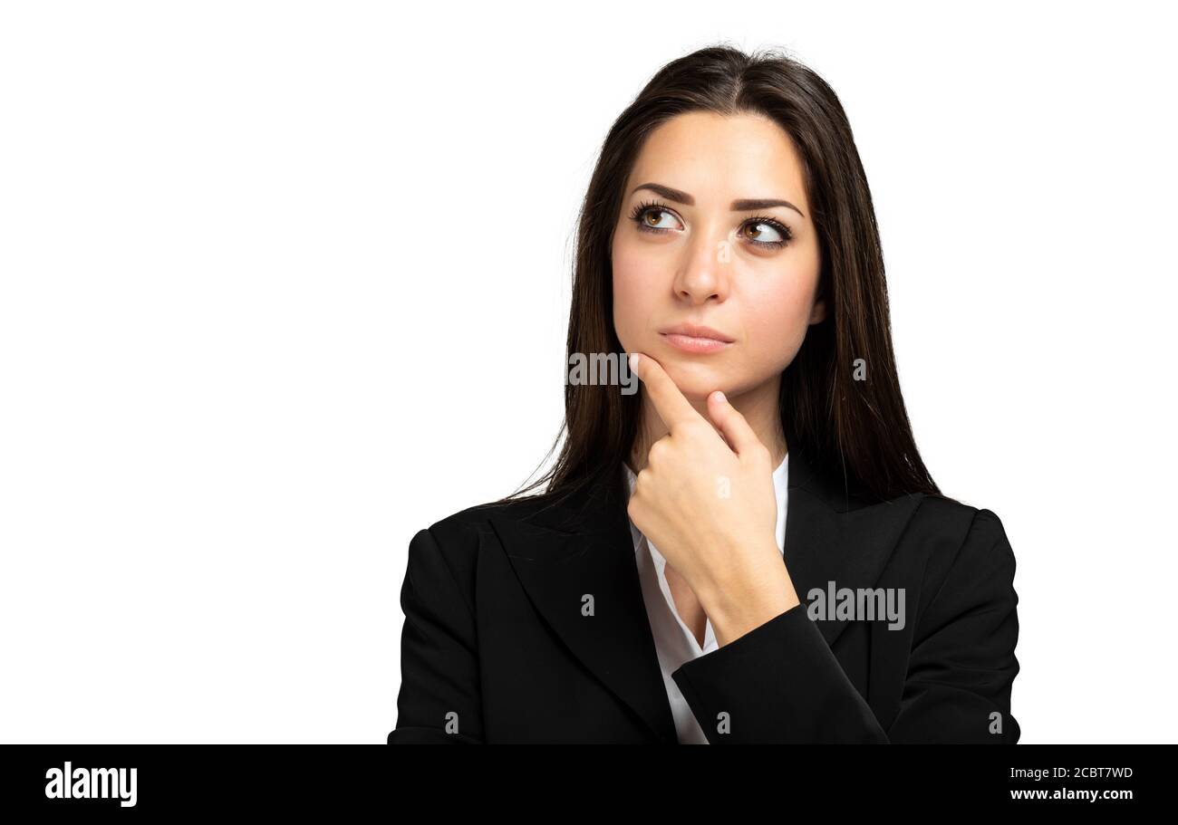 Happy woman having an idea Stock Photo - Alamy