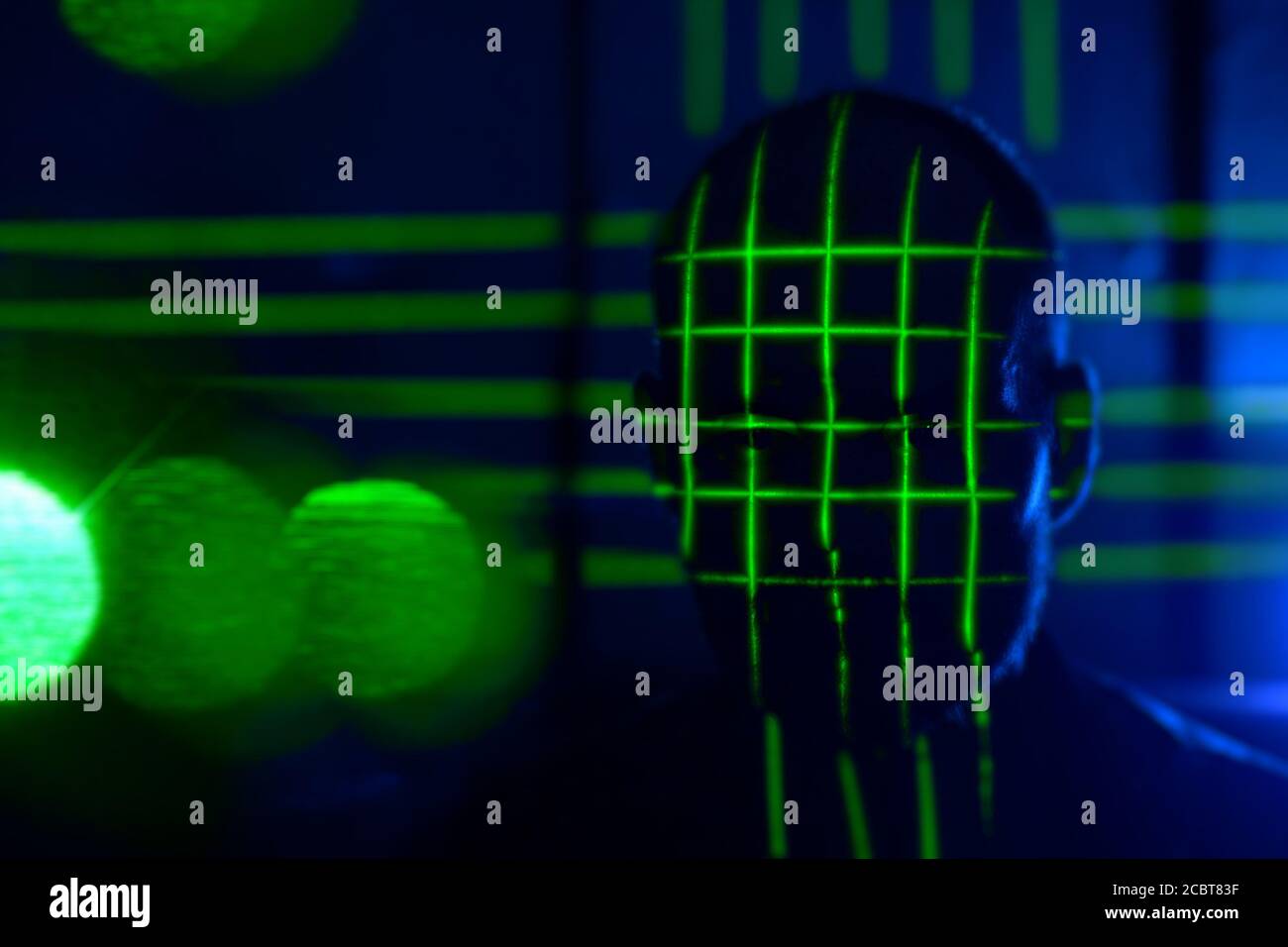 Concept Identify Illuminate Face Scan Red Laser. Biometric Futuristic ...