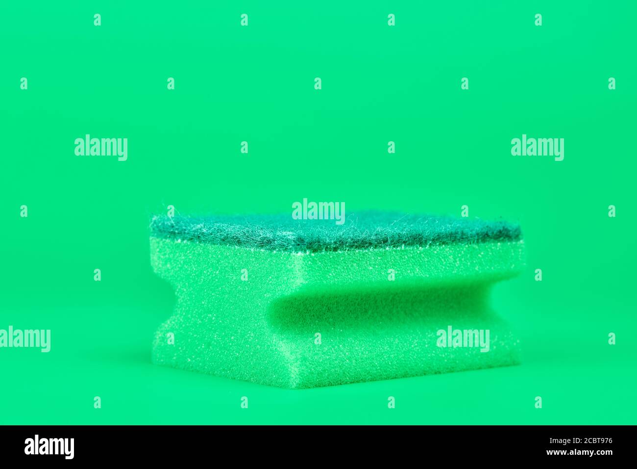 Green sponge for cleaning, housekeeping and washing dishes. Soft and ...