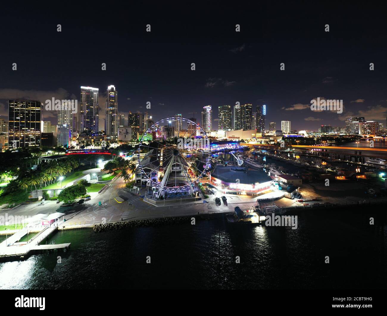 Aerial night miami hi-res stock photography and images - Alamy