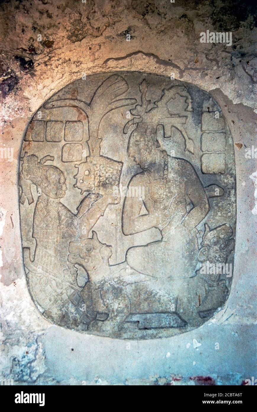 Oval Palace Tablet in House E. Palenque Mayan Ruins. Chiapas, Mexico ...