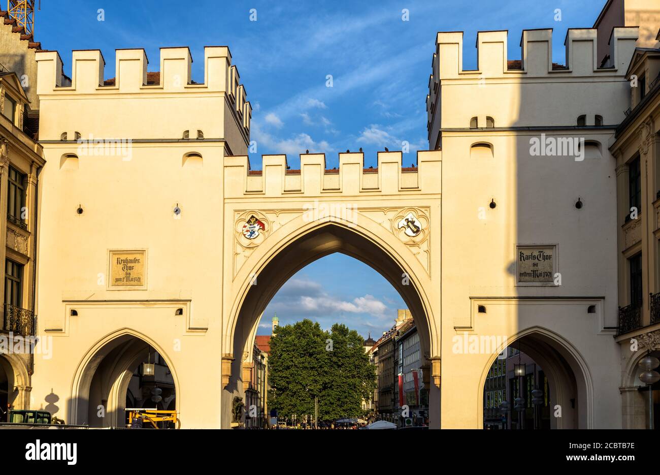 Ancient gate of Karistor in Munich, Bavaria, Germany. It is landmark of ...