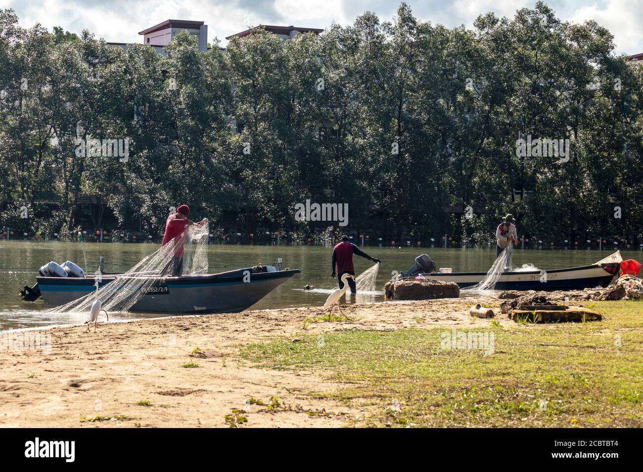 Fishing community and local community come together selling fish next ...