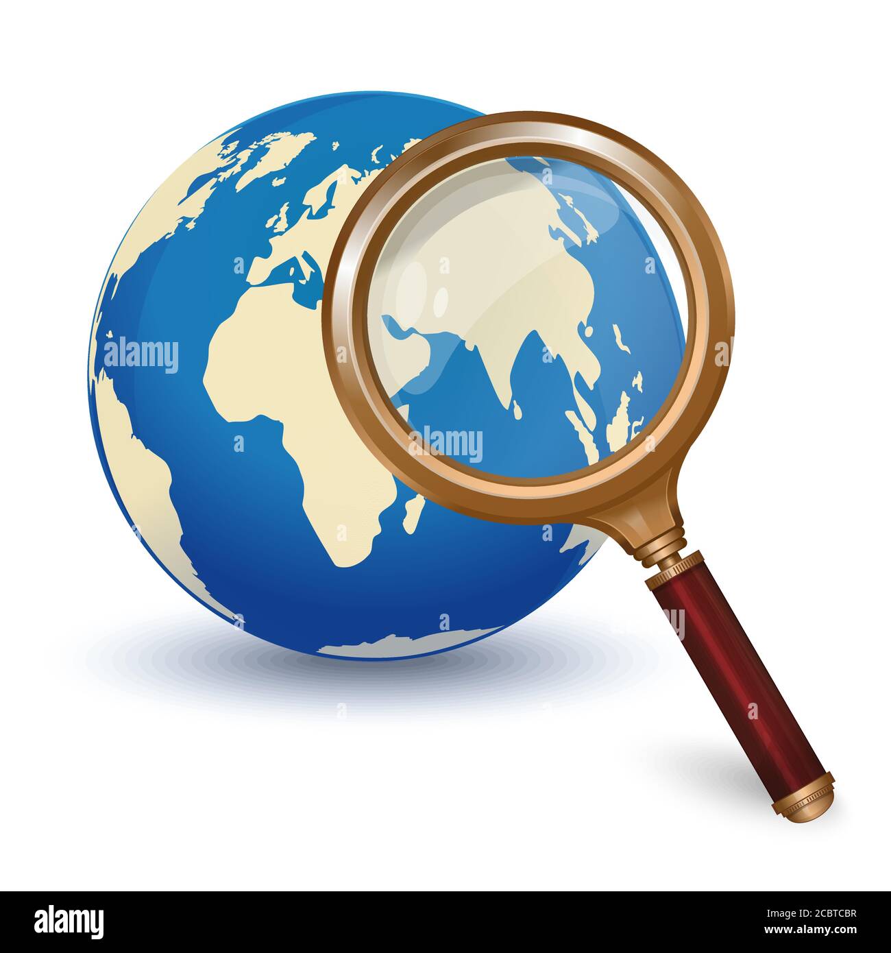 Magnifying glass globe illustration hi-res stock photography and images ...